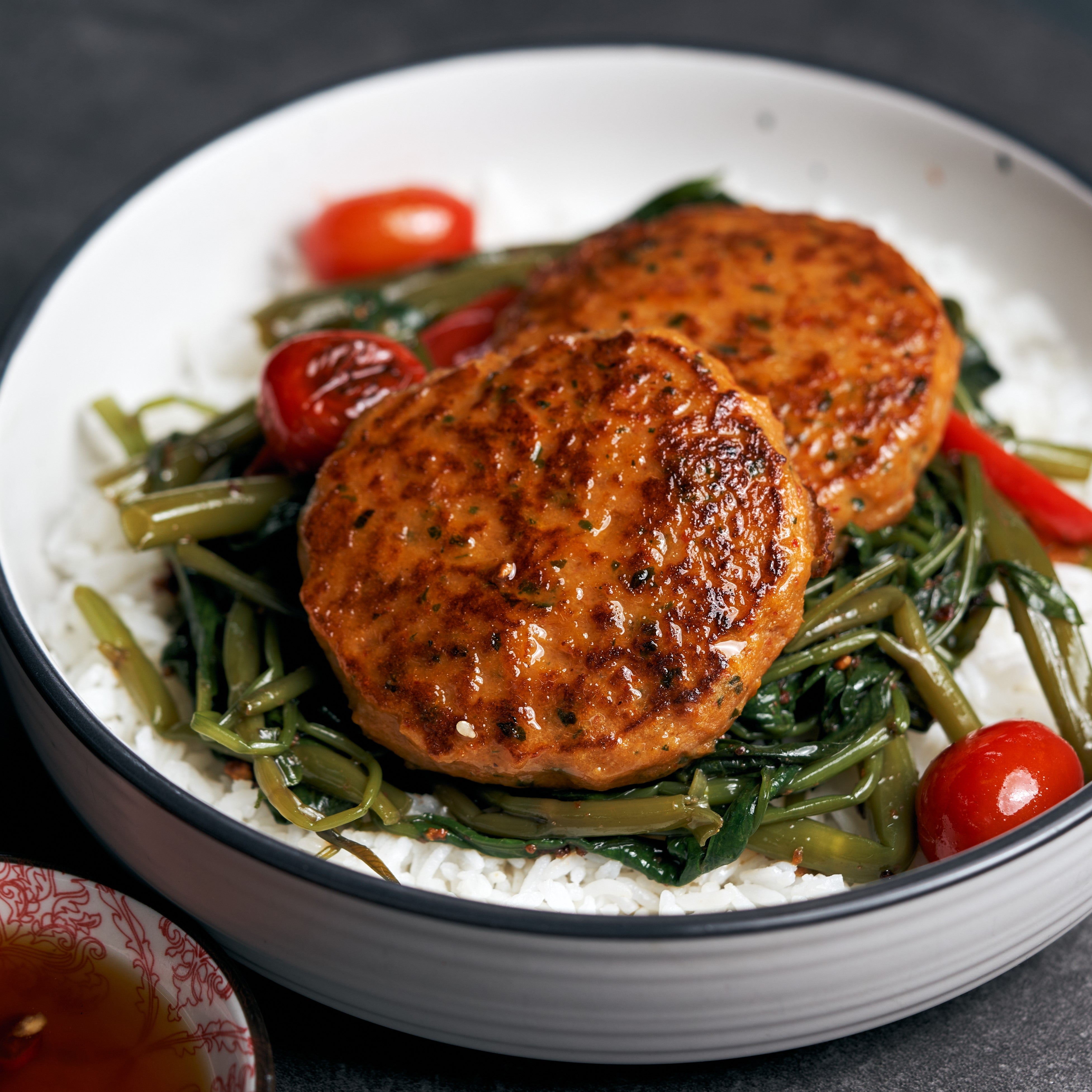 Thai Fish Cakes With Sauteed Spinach & Nuoc Cham – Nutrition Kitchen SG