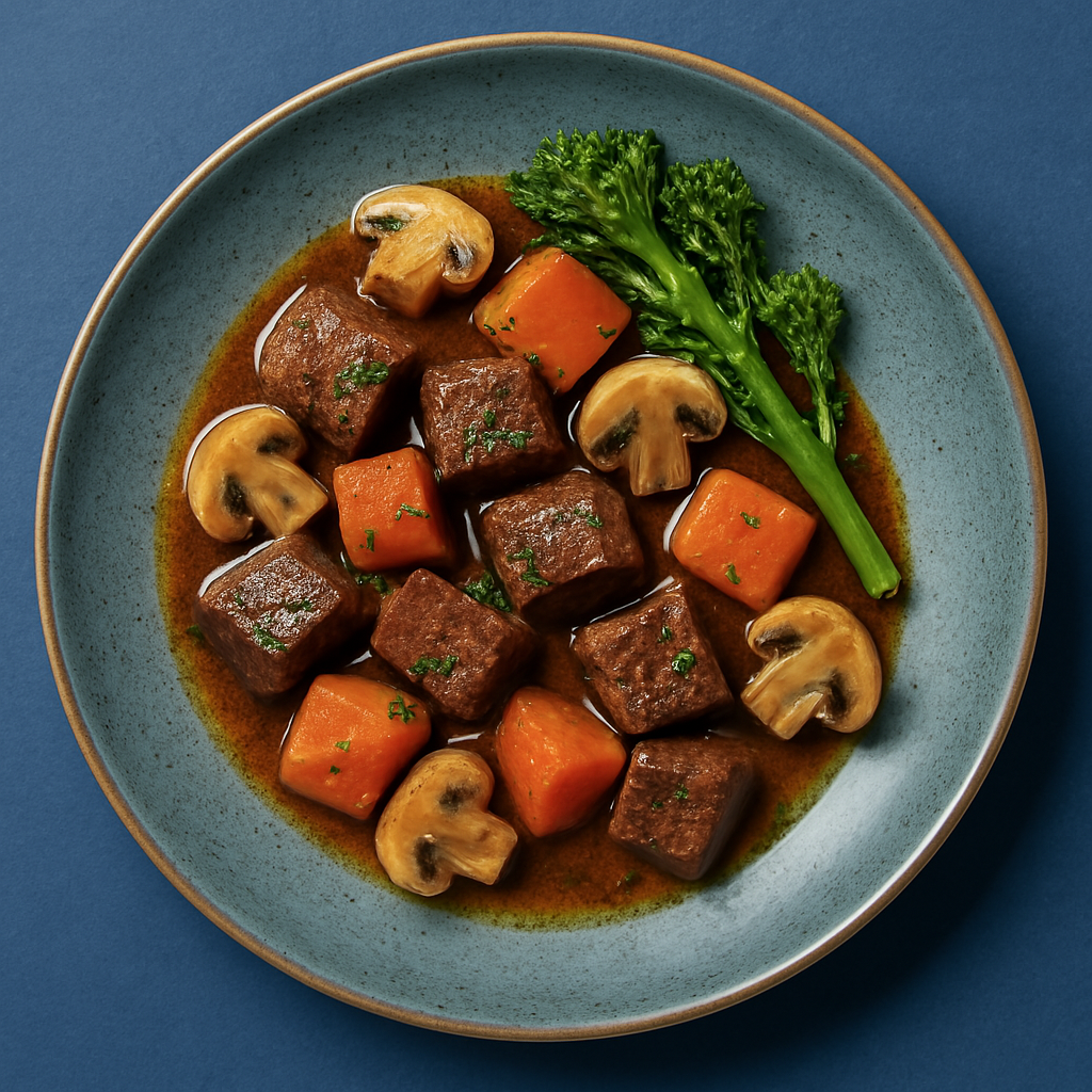 Classic French Beef Bourguignon with Pearl Onions & Roasted Root Veget ...